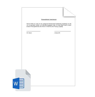Eidesstattliche Erklärung für Bachelorarbeit Muster