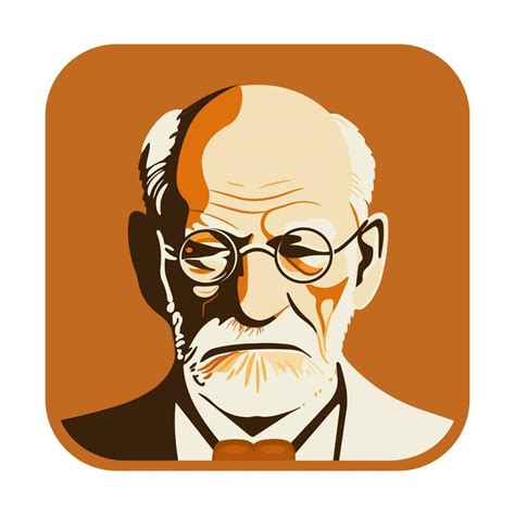 sigmund freud el padre de psicoanálisis retrato vector plano