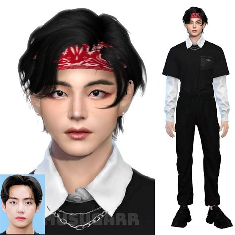 V Bts Kim Taehyung Preview Musugarr The Sims Skin Sims