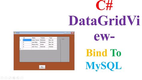 c mysql runtime binding to datagridview youtube