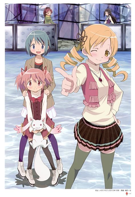 Sakura Kyoko Miki Sayaka Sakura Kyouko Kyuubey Mahou Shoujo Madoka