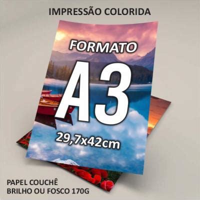 Impressão a laser A3 couchê 170g