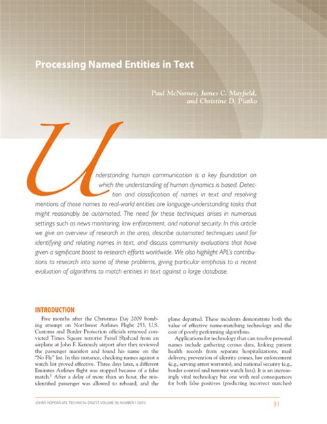 processing named entities in text