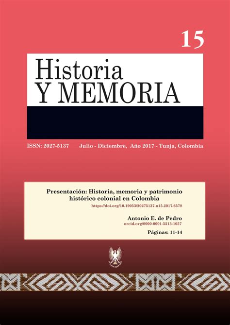 PDF Presentación Historia memoria y patrimonio histórico colonial