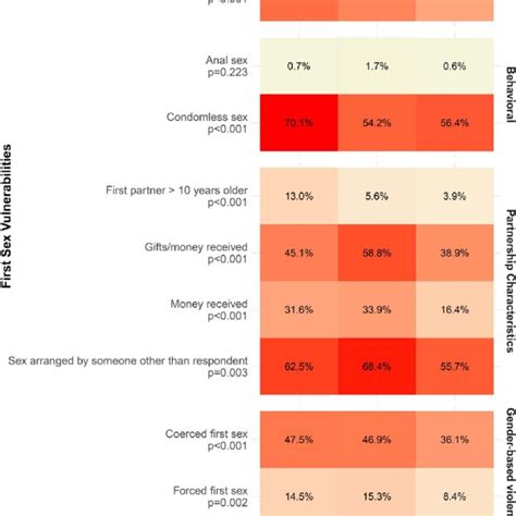 distribution of vulnerabilities at first sex by current sexual download scientific diagram