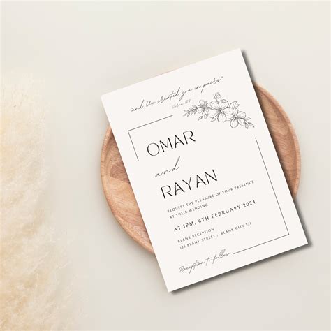 Editable Digital Muslim Wedding Nikkah Walimah Invitation Template