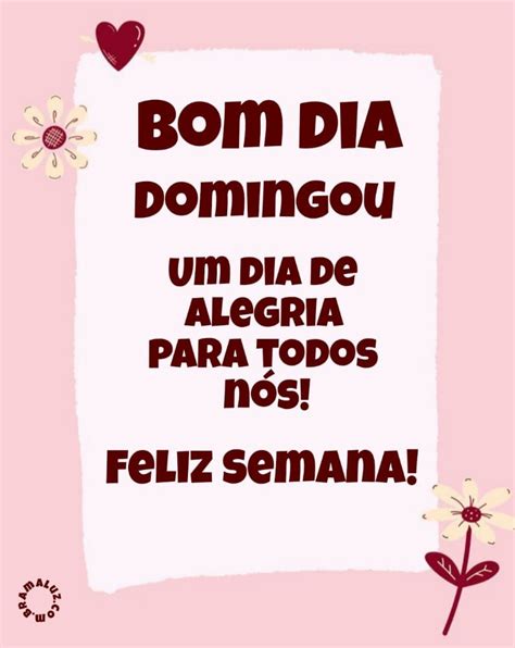 Figurinhas De Bom Dia E Feliz Domingo E Boa Semana