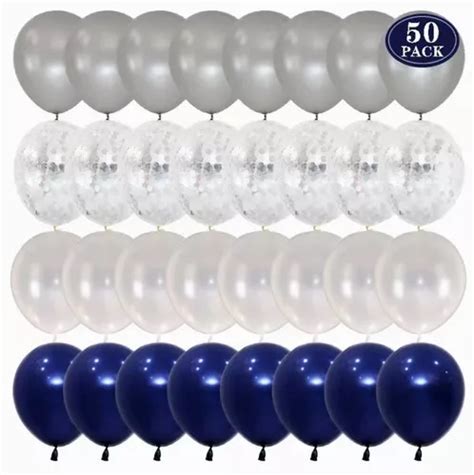 Globos Latex Plateados Azul Decoraci N Cumplea Os Fiesta En Venta En