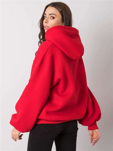 Czerwona Bluza Damska Z Kapturem Yassie Womens Sweatshirts Hoods