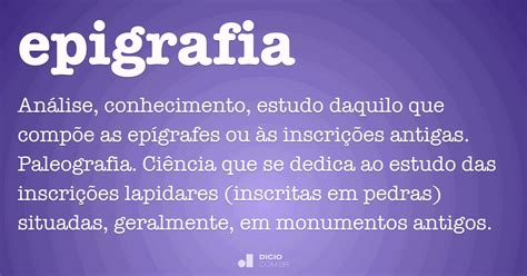 Epigrafia Dicio Dicionário Online de Português