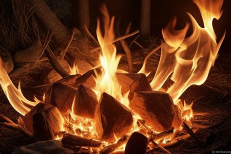 Premium Photo Realistic Burning Fire Flames With Smoke Detail Of Fire