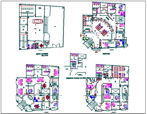 Car Parking Basement Layout Plan Of Office Dwg File Cadbull