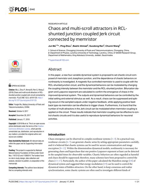 pdf chaos and multi scroll attractors in rcl shunted junction coupled jerk circuit connected