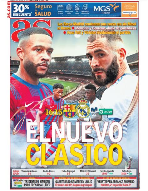 Today S Spanish Papers El Clasico Set For Its First Post Lionel Messi