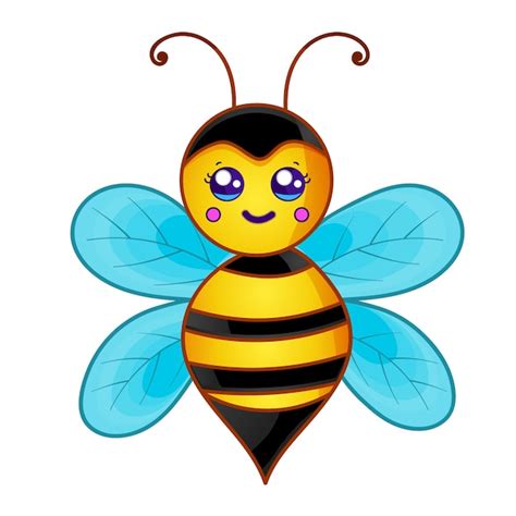 Linda Abeja De Dibujos Animados Vector Premium