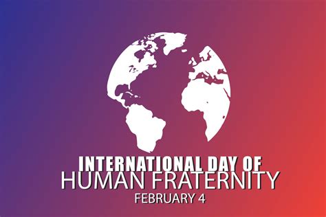 International Day Of Human Fraternity February Holiday Concept