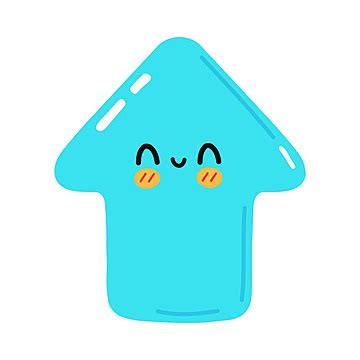 Handdrawn Blue Arrow Up Icon On White Background Vector Hand Drawn