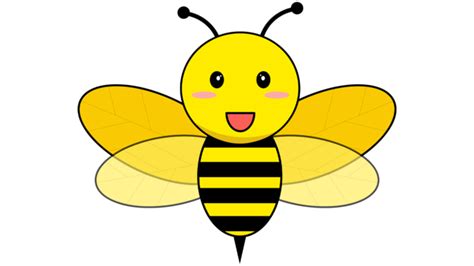 Cute Yellow Bee Cartoon Illustration Bee Clipart Cute Clipart