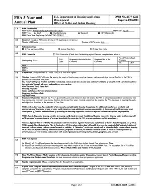 Fillable Online PHA 5 Year And Annual Plan WCCA Fax Email Print