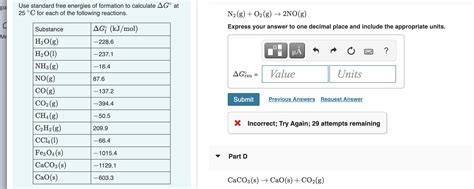 Solved Use Standard Free Energies Of Formation To Calculate Chegg