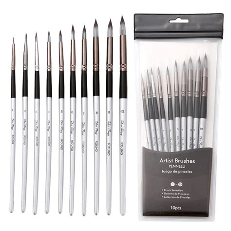 Juego De Pinceles De Nailon Para Pintura De Acuarela Set Profesional