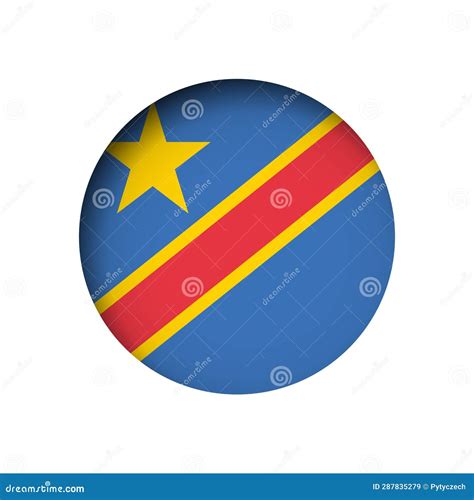 Circle Vector Flag Of Democratic Republic Of The Congo Stock