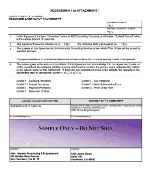 Fillable Online Courts Ca Updated Attachment 1 Standard Master