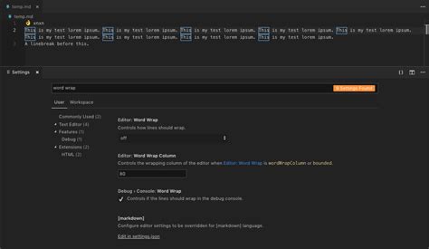 Visual Studio Code How Do I Turn VSCode Word Wrap Off As Default