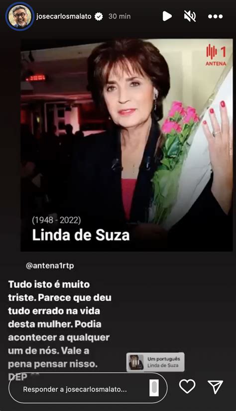 José Carlos Malato sobre Linda de Suza 1948 2022 Parece que deu