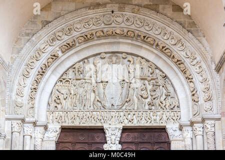 Tympanum Last Judgment By Gislebertus On The West Portal Of Saint