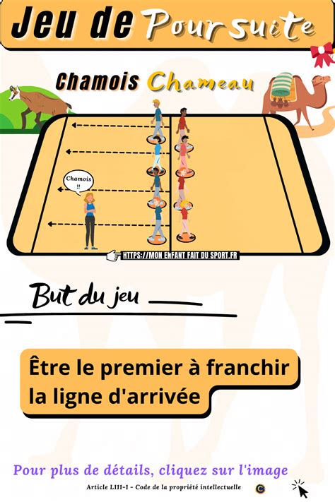 Règle du jeu du CHAMEAU CHAMOIS jeu de poursuite sportif pour enfant