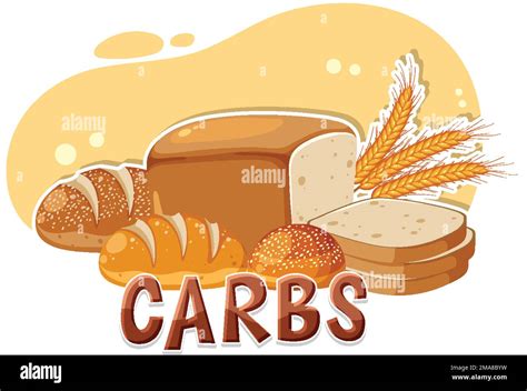 Variety Of Carbohydrates Foods Illustration Stock Vector Image Art