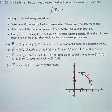 video solution each item below gives a vector field and curve for each item calculate dr