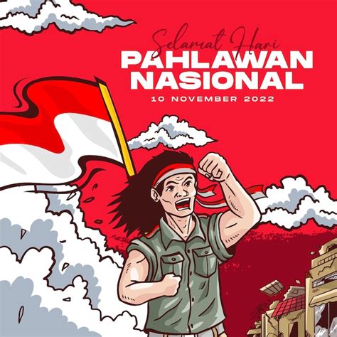 Sfondo Di Hari Pahlawan Nasional O Indonesian Hero Days Vettore Gratis