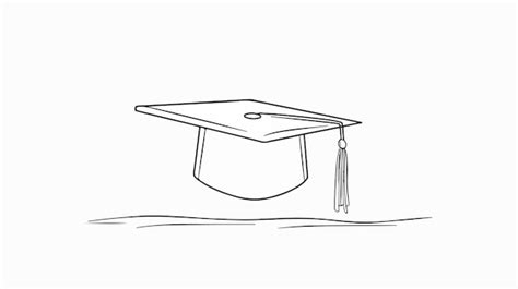 Continuous Line Drawing Of Graduation Cap Premium AI Generated Vector