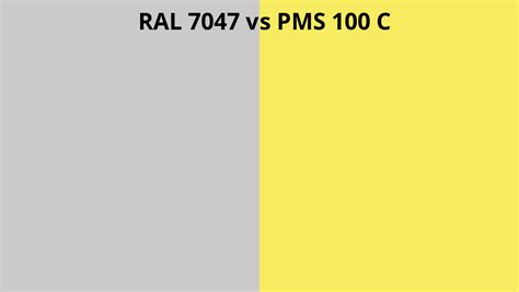 RAL 7047 Vs PMS 100 C RAL Colour Chart UK