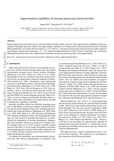 pdf approximation capabilities of measure preserving neural networks