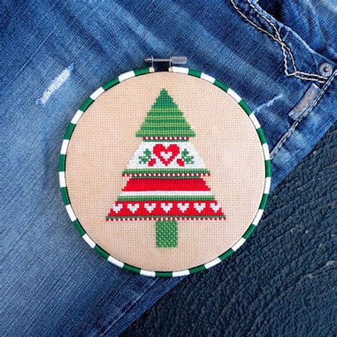 Christmas Cross Stitch Pattern Cross Stitch Tree Christmas Tree Cross
