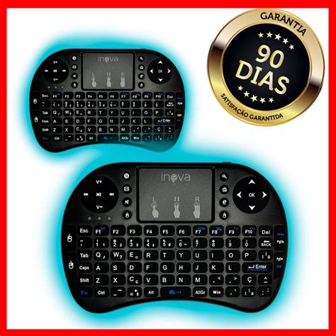 Mini Teclado Controle Sem Fio Para Smart TV Box Pc Iluminado Excelente