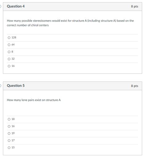 Solved Question 3 8 Pts The Following Molecule Structure A Chegg