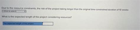 solved ex8 8 static develop a resource schedule using as