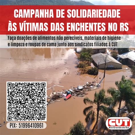 CUT RS lança campanha de solidariedade para ajudar vítimas das