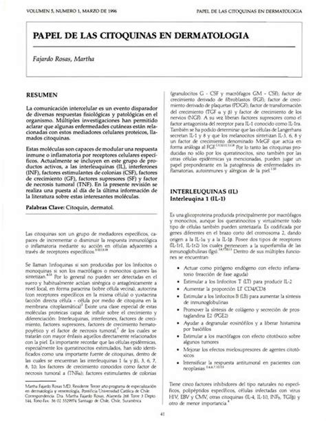 Papel de las Citoquinas en Dermatología Biología General uDocz