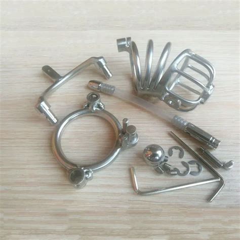 168 829에서 순결 장치 남성 chasity 케이지 페니스 플러그 강철 BDSM 속박 기어 수탉 스테인레스 스틸 남자