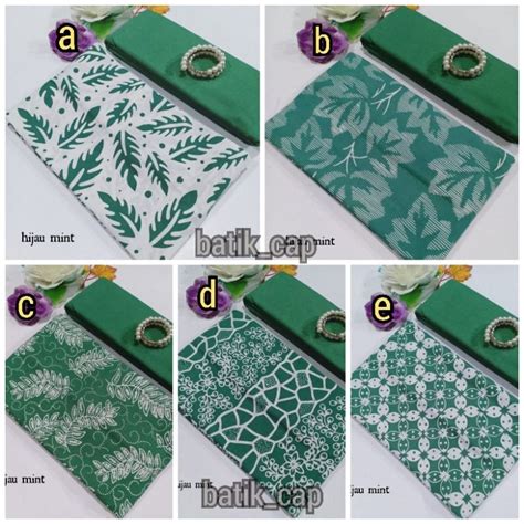 Jual Kain Batik Cap Garutan Hijau Mint Kain Batik Halus Kain Seragam