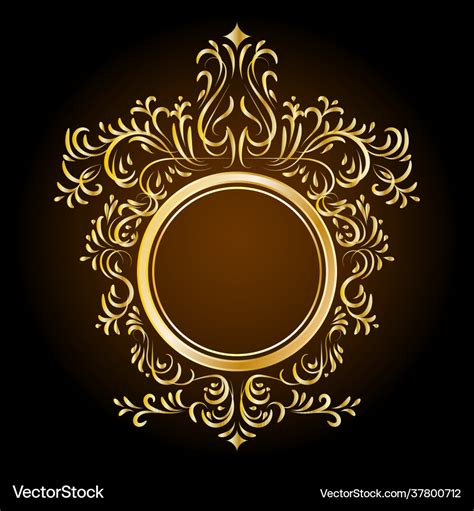 Round Golden Royal Frame Royalty Free Vector Image