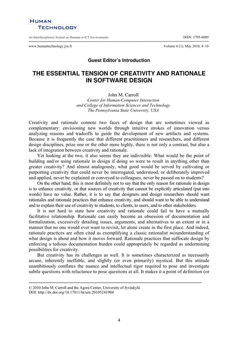 pdf guest editor s introduction the essential tension of creativity and rationale in software