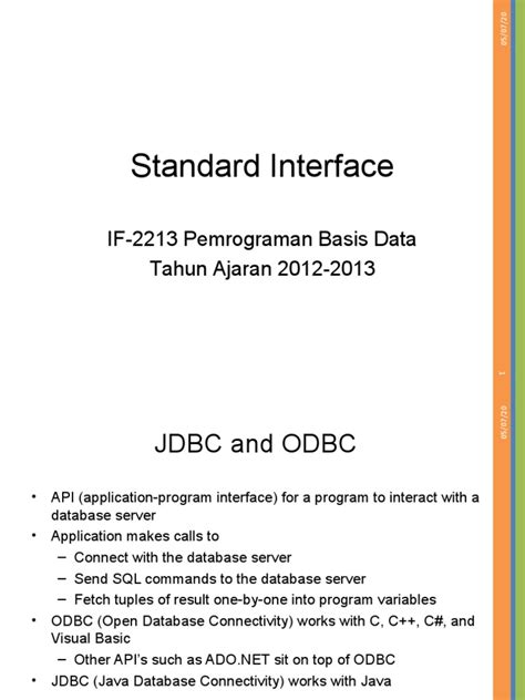 an introduction to jdbc and odbc for database connectivity in java and php pdf application