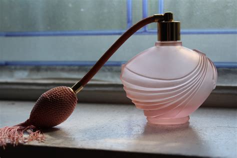 Vintage Pink Glass Perfume Bottle Atomizer