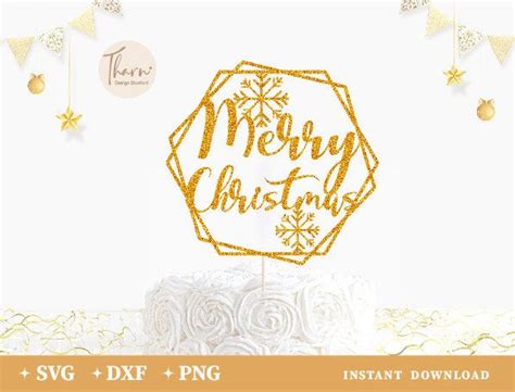 Christmas Cake Topper Svg Laser Cut Graphic By Art Cafe Creative Fabrica